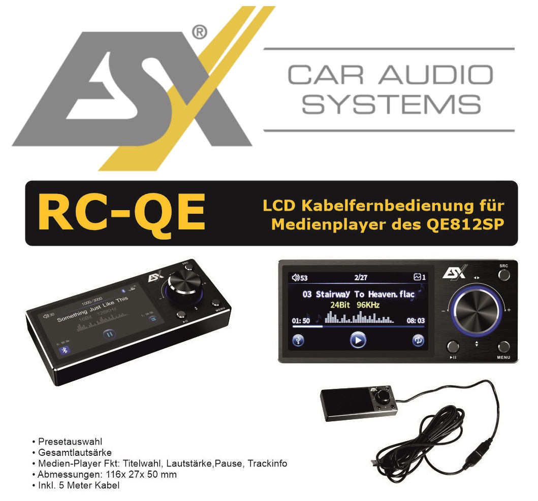 ESX RC-QE QUANTUM Fernbedienung LCD Farbdisplay für ESX QE812SP